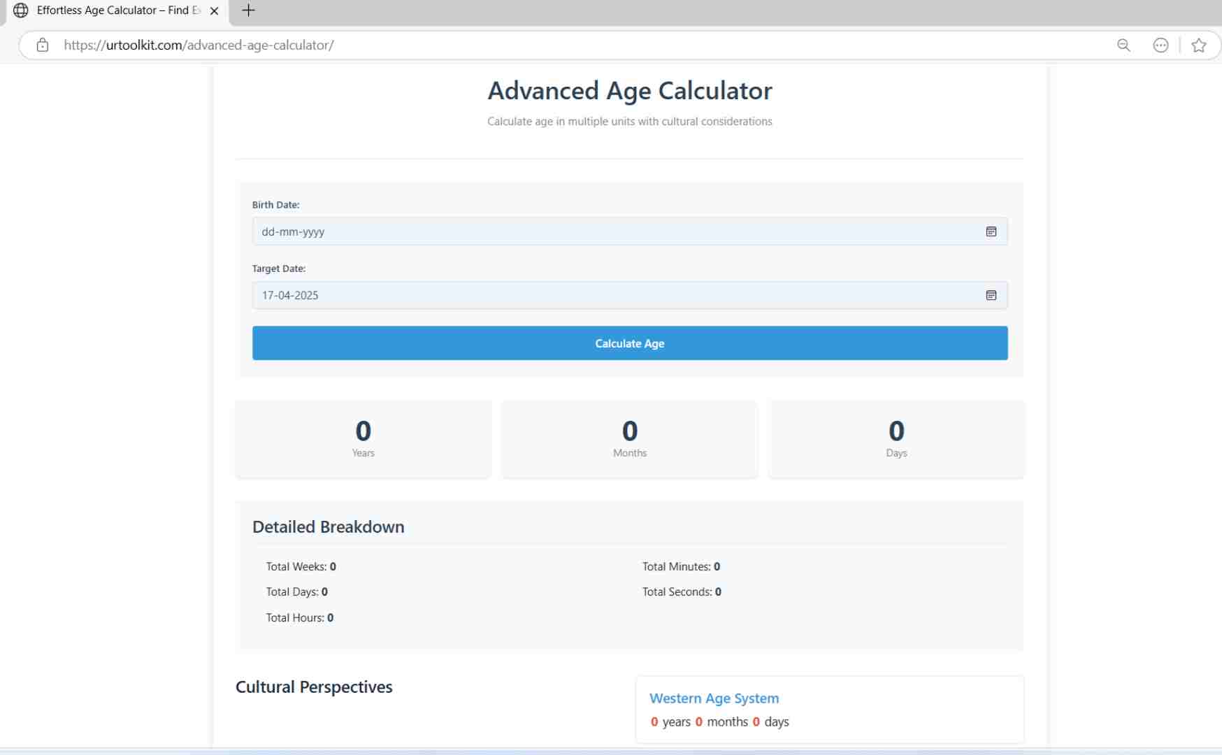 Effortless Age Calculator – Find Exact Age in 1 Click